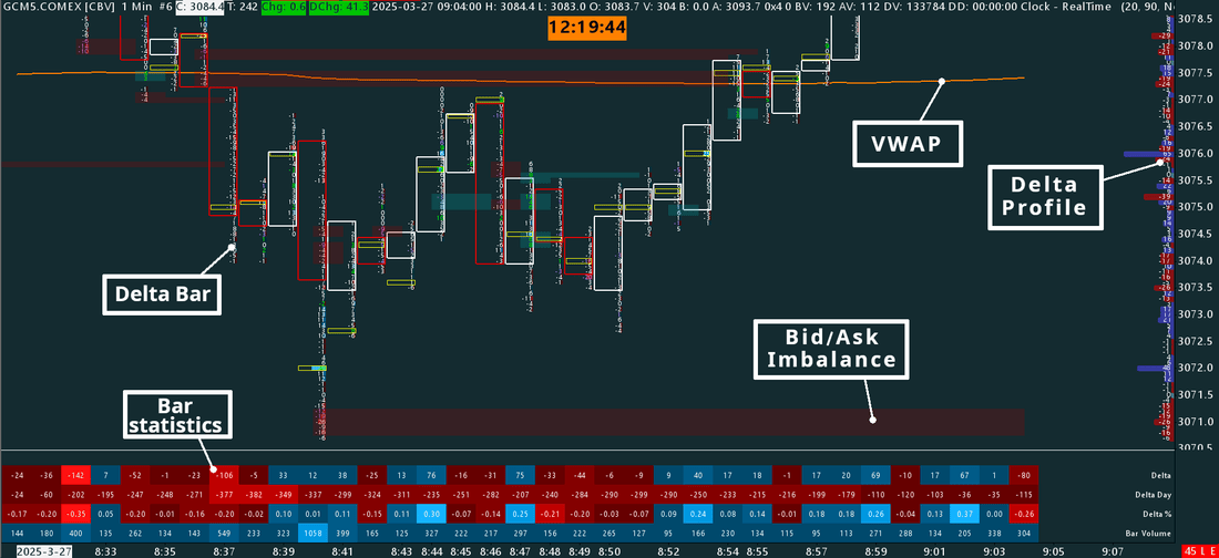 Delta Footprint, Gold, 1 minutes – My trading Template