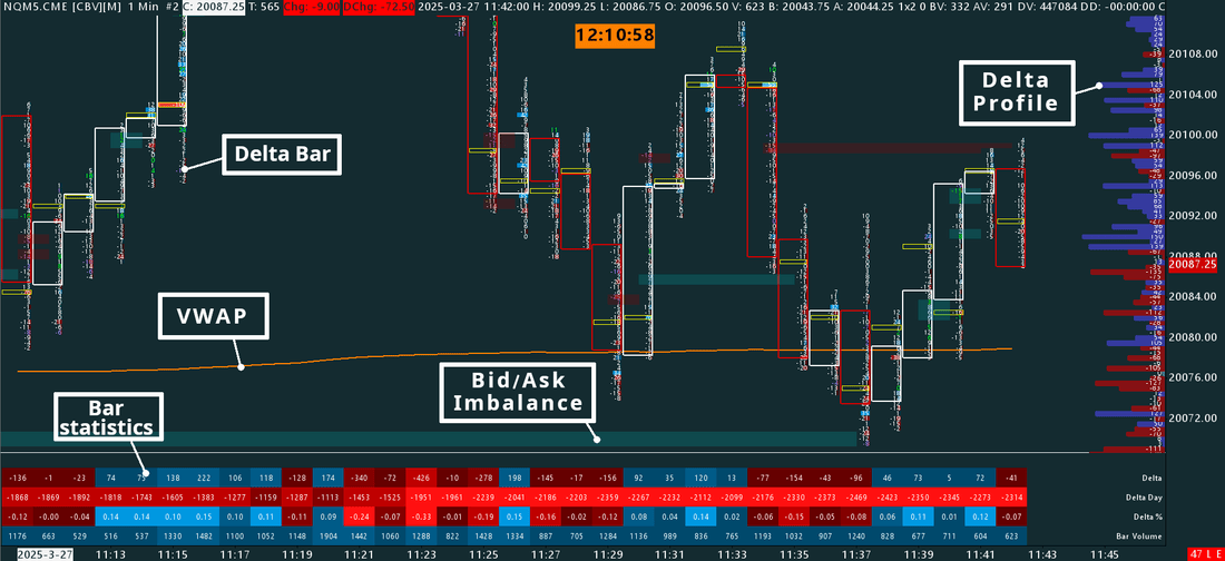 Delta Footprint, Nasdaq, 1 minutes – My trading Template